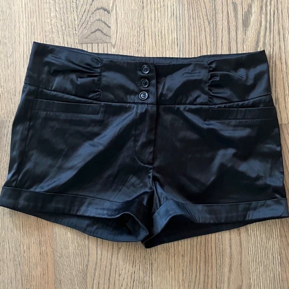 mandee | Shorts | Mandee Satin Cuffed Short Shorts M | Poshmark